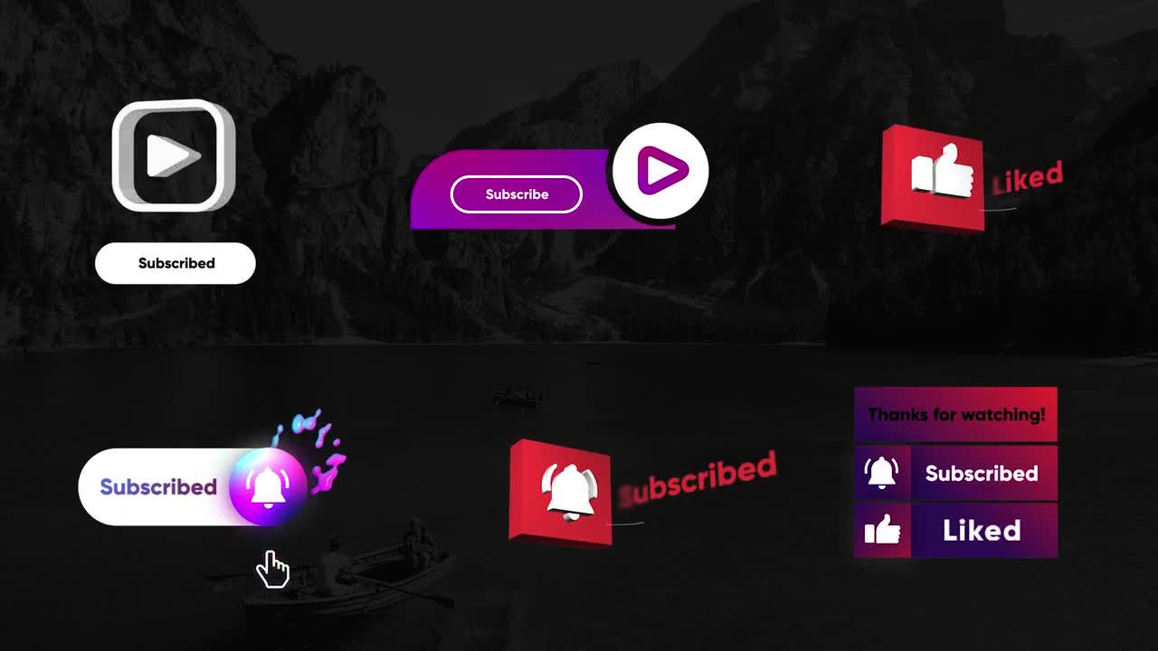 YouTube Like And Subscribe Pack - Stock Motion Graphics | Motion Array