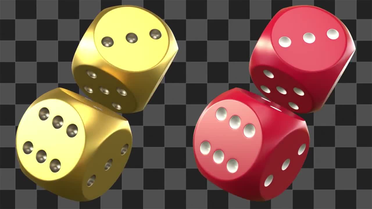 Red And Gold Dice Loops - Stock Motion Graphics | Motion Array