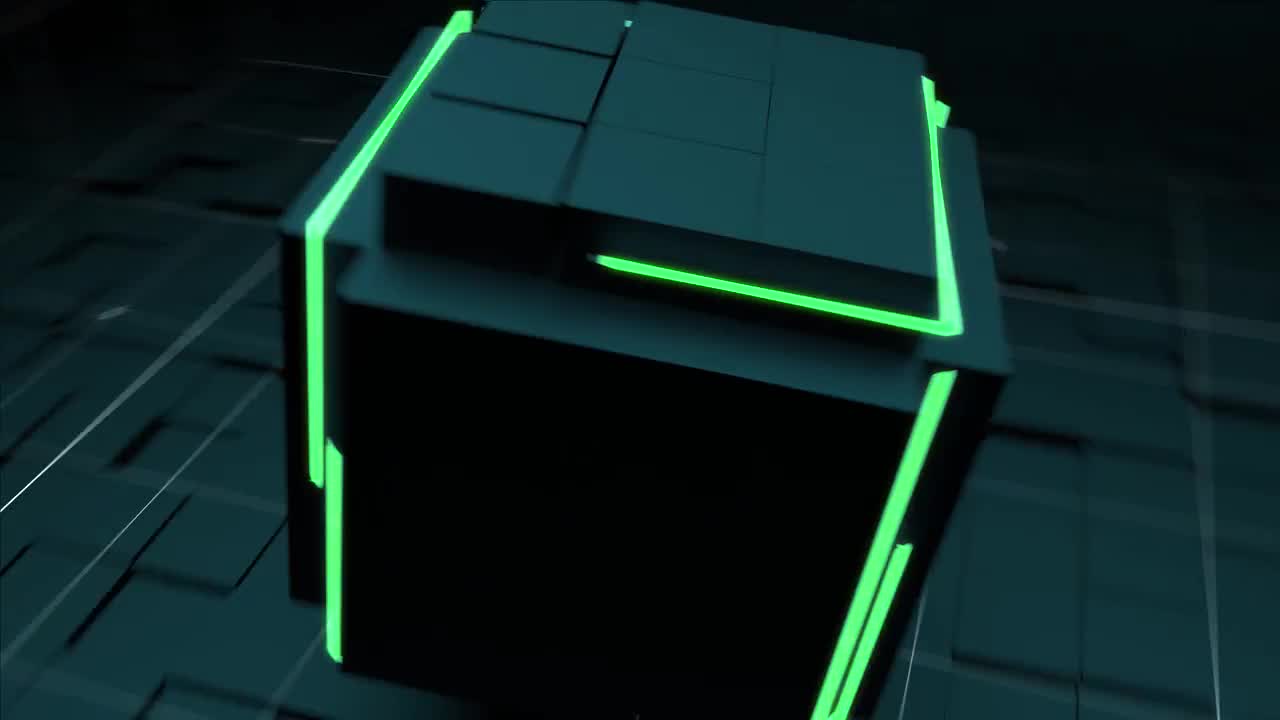 Tech Neon Cube Logo - Premiere Pro Templates | Motion Array