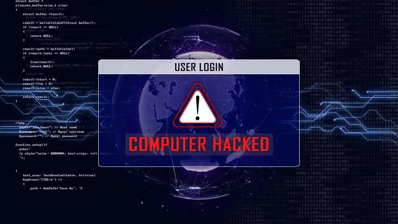 User Login And Hacked Computer - Stock Motion Graphics | Motion Array