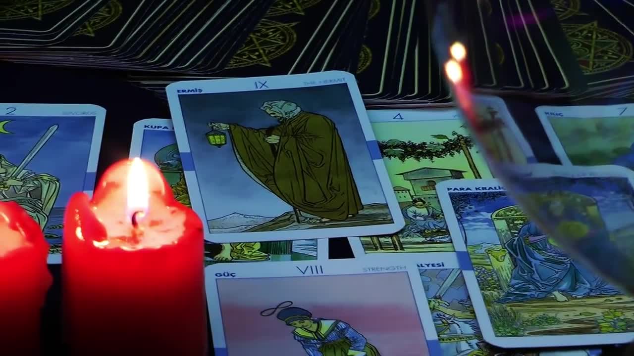 Woman Reading Tarot Cards - Stock Video | Motion Array