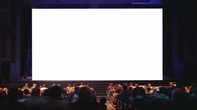 Audience Watching Big White Screen - Stock Video | Motion Array