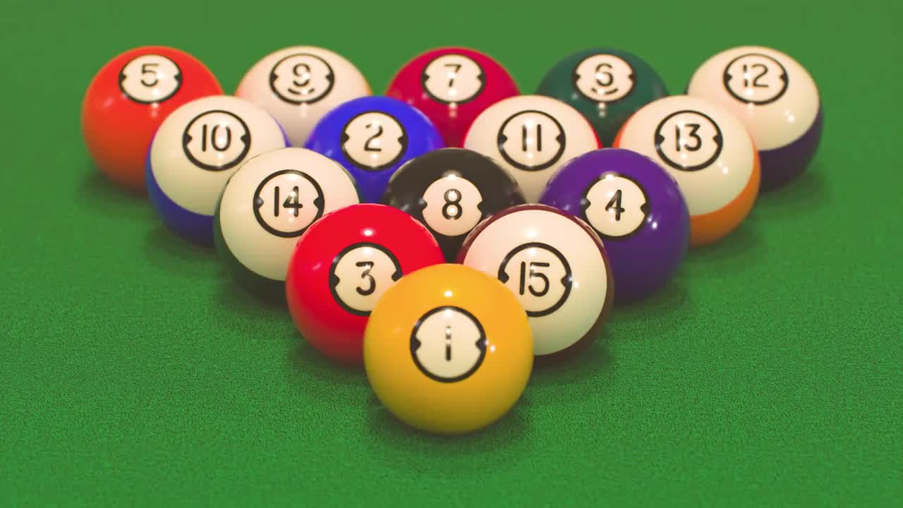 Breaking A Rack Of Pool Balls - Stock Motion Graphics | Motion Array