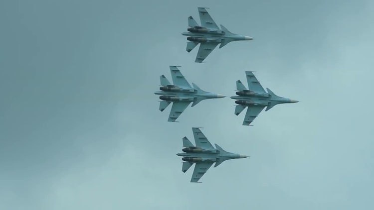 Four Fighter Jets In Formation - Stock Video | Motion Array