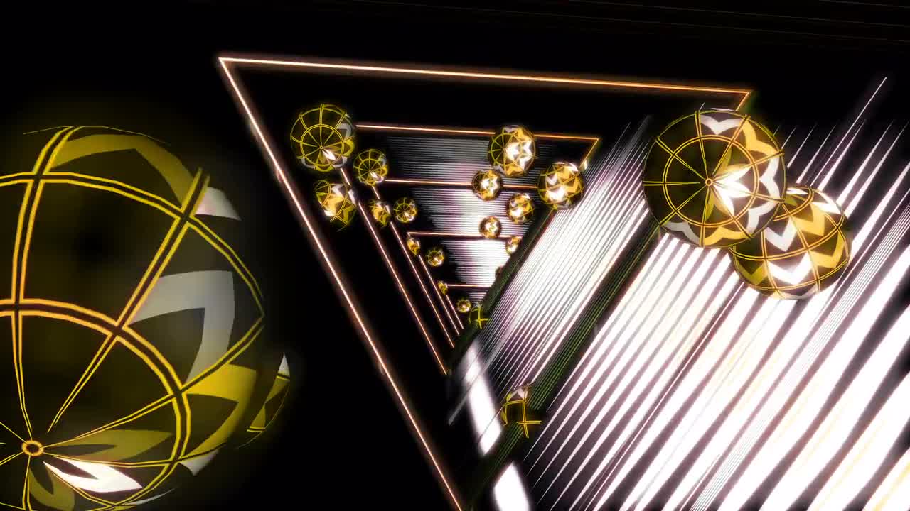 Gold Geometric VJ Tunnel Loop - Stock Motion Graphics | Motion Array