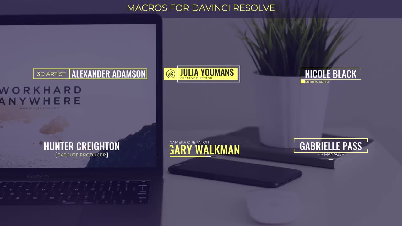 Stylish Lower Thirds - DaVinci Resolve Macros | Motion Array