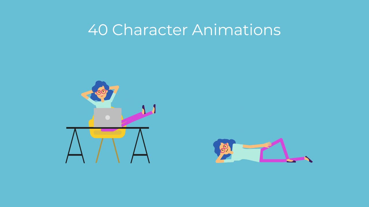 Female Character Animations - Motion Graphics Templates | Motion Array
