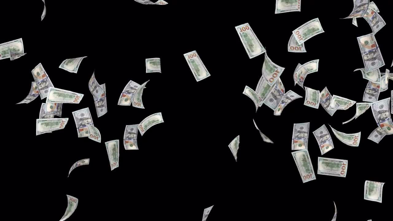 Fluttering Money On Alpha - Stock Motion Graphics | Motion Array
