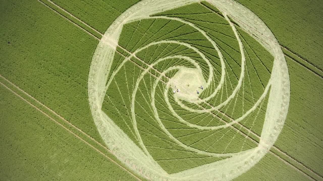 Spiral Crop Circle Aerial - Stock Video | Motion Array