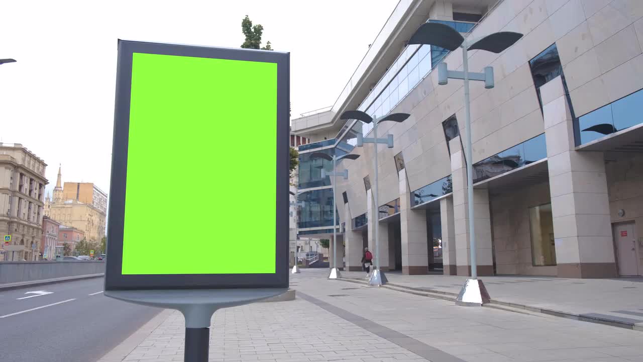 Green Billboard On The Street - Stock Video | Motion Array
