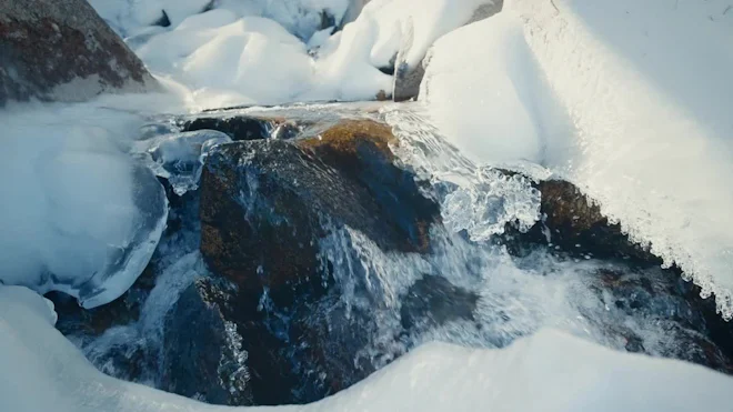 Melting Snow River Mountains